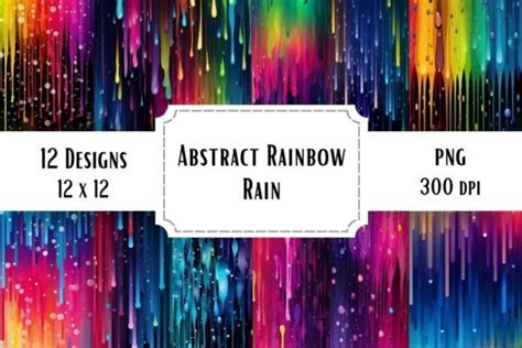 Abstract Rainbow Rain Seamless Pattern Graphic By Whimsy Girl
