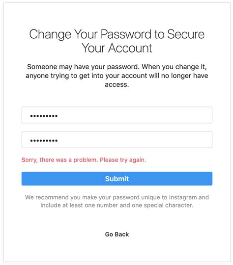 Trying To Reset My Password And I Keep Getting This Error Rinstagram