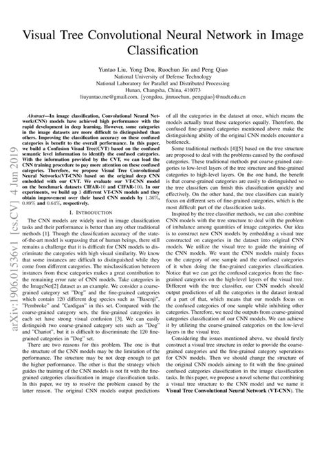 Visual Tree Convolutional Neural Network In Image Classification Deepai