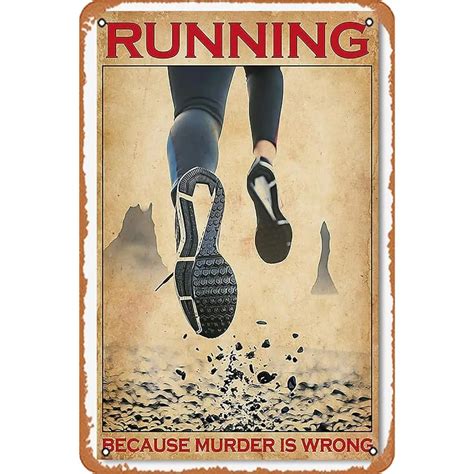 Cartel De Pel Cula Vintage De Hojalata Para Correr Motivaci N Divertida