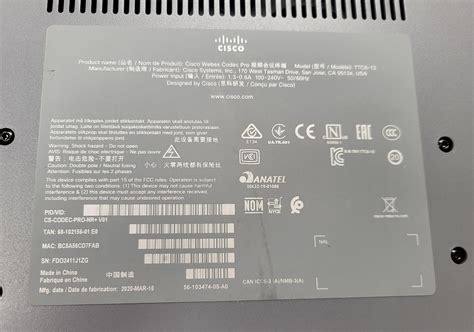 CISCO CS CODEC EQ K9 Video Conferencing Codec CISCO CS CODEC EQ K9 Video Conferencing Codec