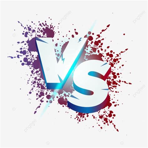 Red Blue Vs Glowing Metal Transparent Font Vs Vs Logo Vs Clipart Png
