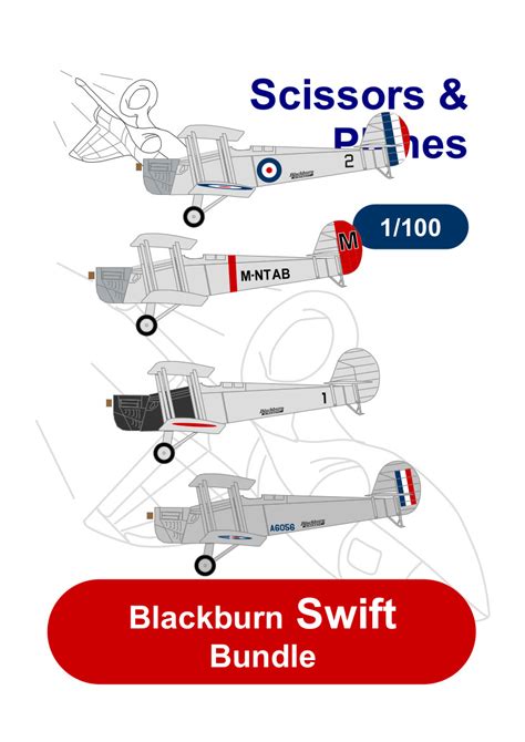 1100 Snp Blackburn Swift Export Bundle Paper Model Ecardmodels