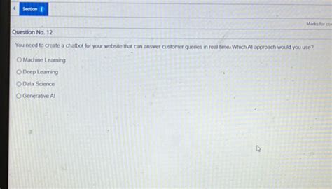 Section Marks For Cor Question No You Studyx