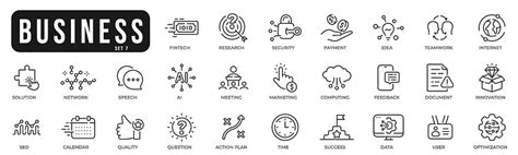 비즈니스 관련 원본 아이콘 네트워크 팀워크 결제 컴퓨팅 Seo Ai 등 편집 가능한 스트로크 7 세트 개선에 대한 스톡 벡터 아트 및 기타 이미지 Istock