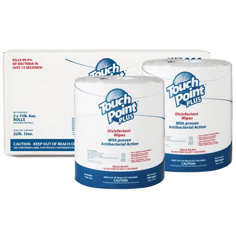 Touchpoint® Plus Disinfectant Wipes 2 Roll Case