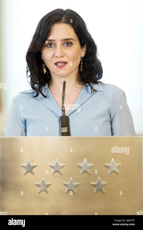 The President Of The Community Of Madrid Isabel Díaz Ayuso At The