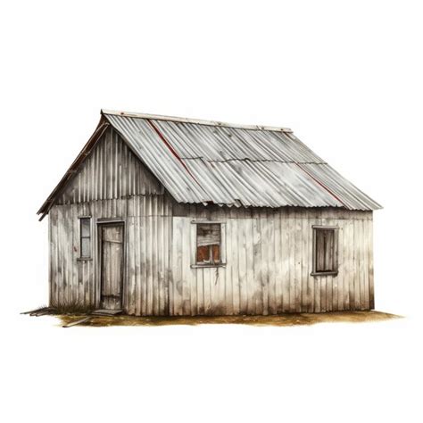 Premium Photo Watercolor Illustration Of Tin Shed With Ambient