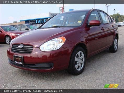 Wine Red 2010 Hyundai Accent GLS 4 Door Beige Interior GTCarLot