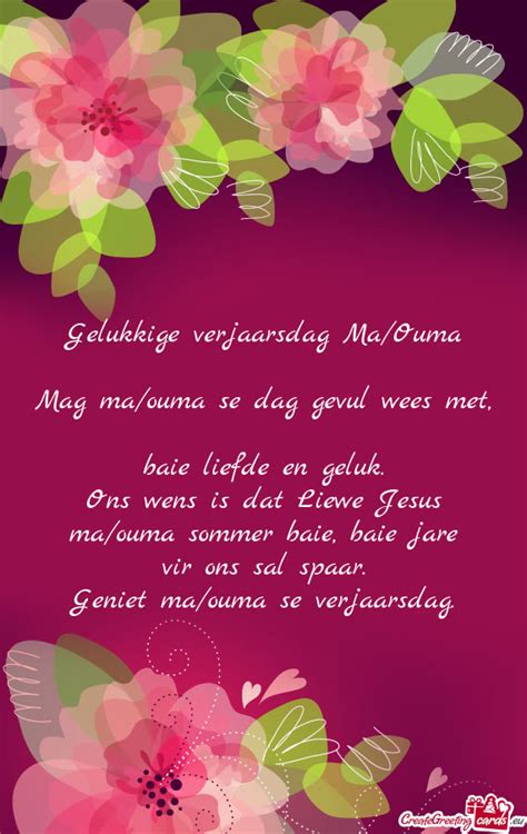Mag Maouma Se Dag Gevul Wees Met Free Cards