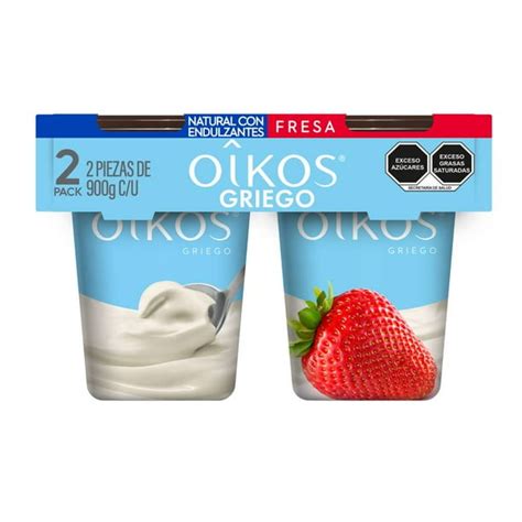 Yoghurt Griego Oikos Natural Fresa 2 Pzas De 900 G Cu A Precio De