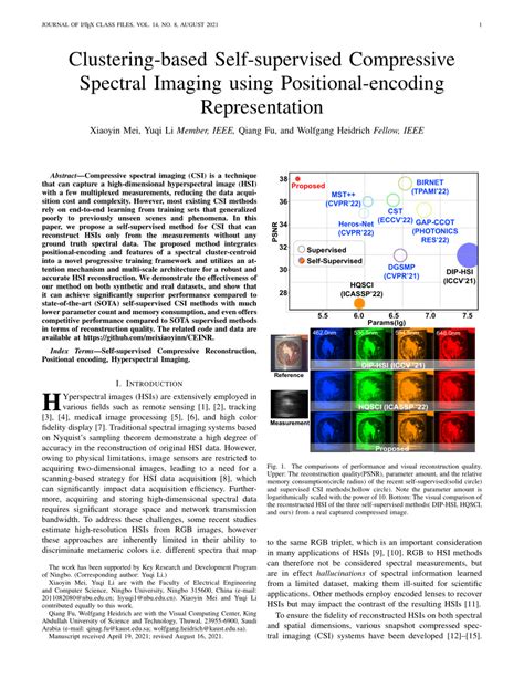 Pdf Clustering Based Self Supervised Compressive Spectral Imaging Using Positional Encoding