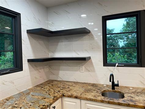 Stainless Steel Corner Floating Shelves L Shaped Bathroom Kitchen