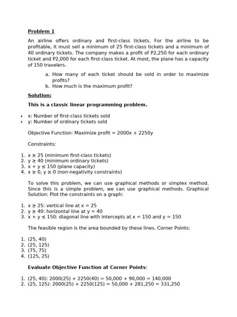 Problem On Linear Programming Pdf Linear Programming Mathematical