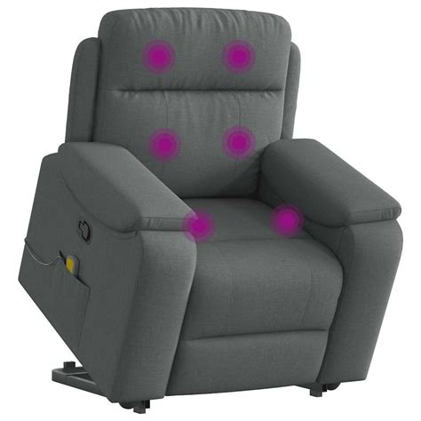 Fauteuil De Massage Inclinable Gris Foncé Tissu Vidaxl Leroy Merlin