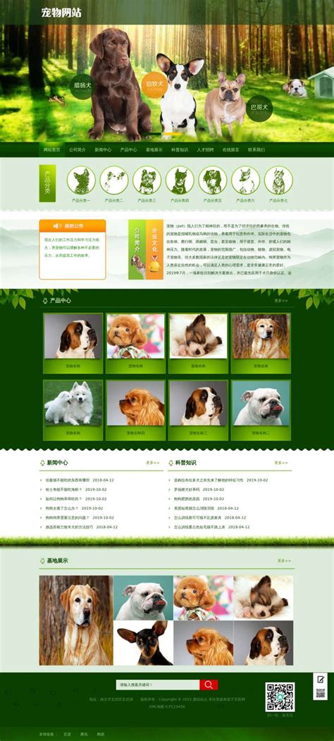 宠物网站模板源码，宠物类网页制作html 17素材网