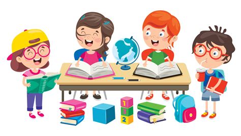 Niños Felices De La Escuela De Dibujos Animados Lindo 2391155 Vector En Vecteezy