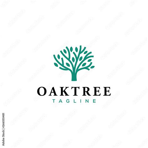 Simple Oak Tree Vector Logo Design Stock Vector Adobe Stock