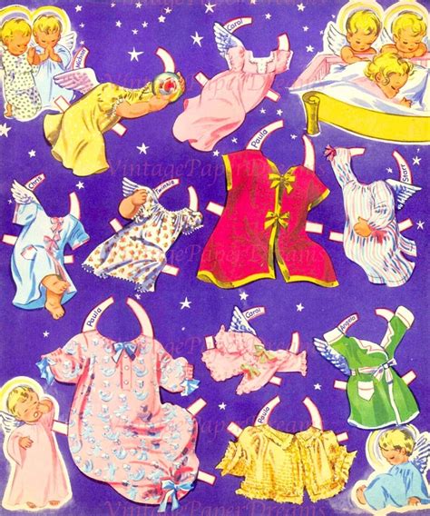 Vintage Paper Doll Printable PDF Angel Babies Paper Doll Etsy UK