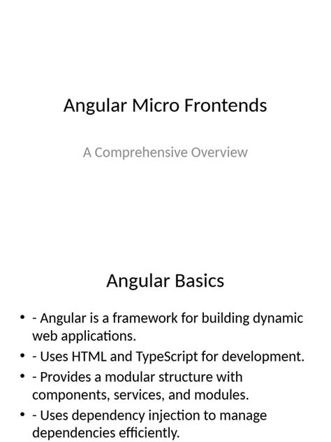 Angular Micro Frontends Presentation Pdf