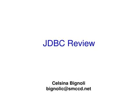 Ppt Jdbc Review Powerpoint Presentation Free Download Id5157637