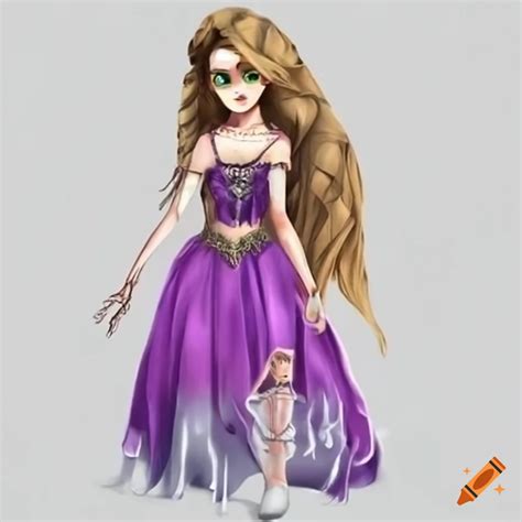 Skeleton Rapunzel In Torn Princess Attire On Craiyon