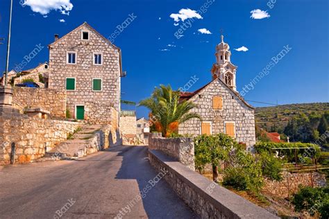 Village Of Lozisca On Brac Island Street View Dalmatia Croatia 이미지