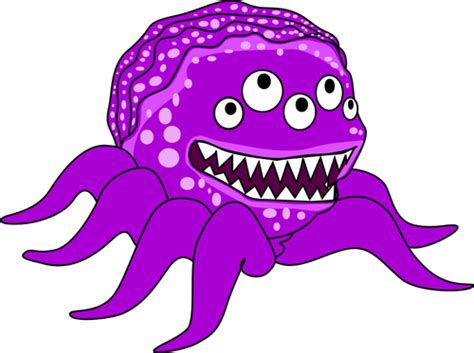 Mutant Jelly Fish Drawing Public Domain Vectors