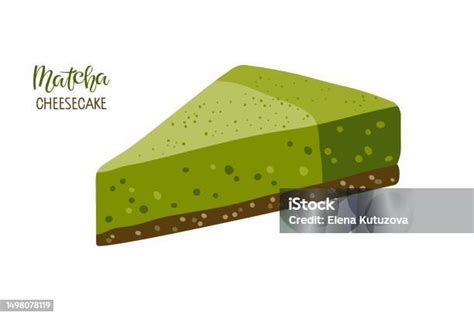 초콜릿 쿠키 크러스트를 곁들인 말차 치즈 케이크 수제 비건 일본 녹차 패스트리 벡터 플랫 격리 메뉴 레시피 카페 레스토랑용 녹차 맛의 구운 타르트 일본 음식 0명에 대한