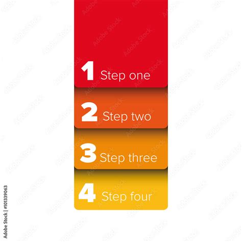 One Two Three Four Steps Progress Bar Label Stock Vector Adobe Stock