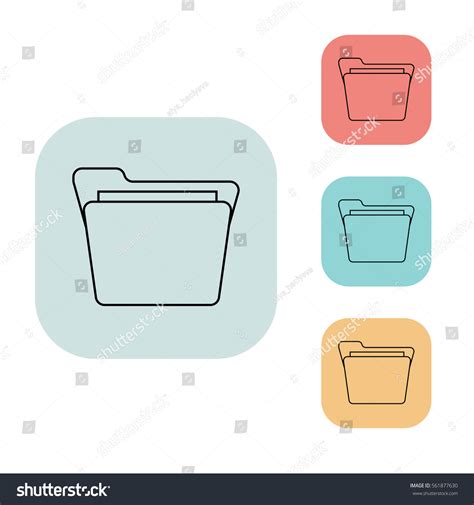 File Folder Icon Outline Thin Line Stock Vector Royalty Free Shutterstock