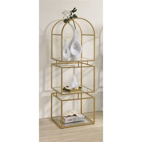 Kavery 3 Tier Open Glass Shelves Display Case Homes Inside Out