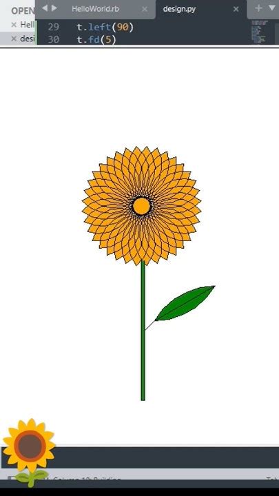 🌻 Python Turtle Drawing A Beautiful Sunflower 🐢🎨 Youtube