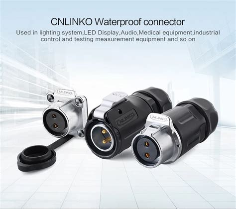 Cnlinko Ip65 Waterproof Connector 12v Quick Disconnect Electrical 2 Pin