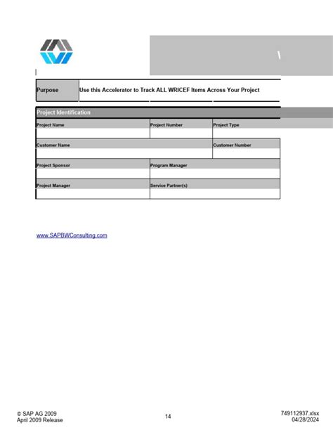 Wricef Inventory Template 1 Pdf Systems Engineering Information Technology