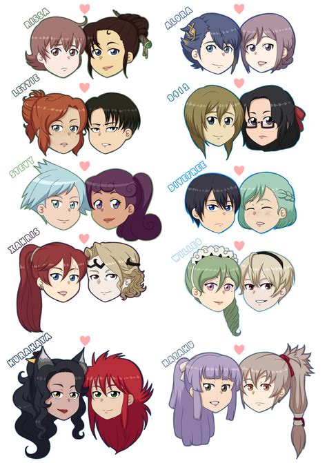 Chibi Couple Heads Set 3 By Bossusaurus On Deviantart