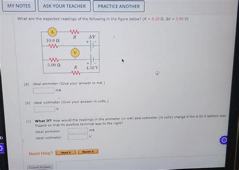 Solved What Are The Expected Readings Of The Following In