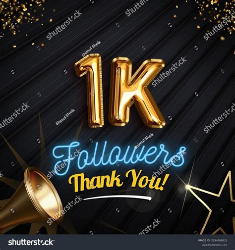 1k Followers Thank You Design1k Followers Stock Illustration 2294609815