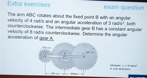 Solved The Arm ABC Rotates About The Fixed Point B W