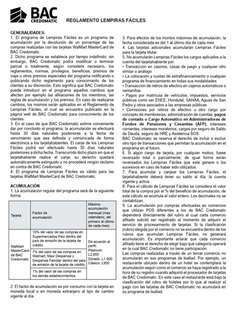 Reglamentolempirasfaciles Pdf Walmart Tarjeta De Crédito