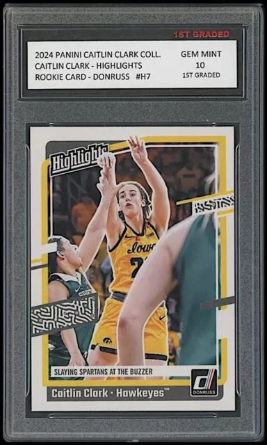 CAITLIN CLARK WNBA Panini Collection St Graded Donruss Rookie Card H PicClick UK