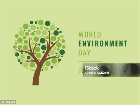 세계 환경의 날 배너 레이아웃 디자인에는 텍스트와 나무 기호가 있습니다 인사말 카드 포스터 초대장 브로셔에 대 한 벡터 그림 지구본에 대한 스톡 벡터 아트 및 기타 이미지