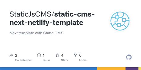 Github Staticjscmsstatic Cms Next Netlify Template Next Template With Static Cms