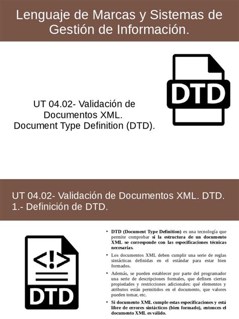 Ut 0402 Validacion De Documentos Xml Dtd Pdf Xml