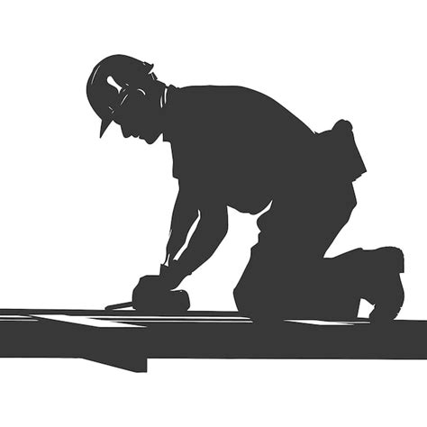 Premium Vector Silhouette Carpenter In Action Black Color Only Full Body