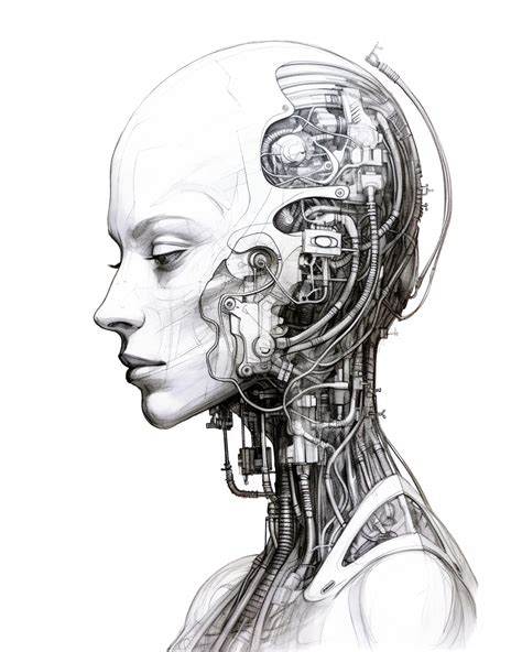 Premium Ai Image Future Robot Sketch