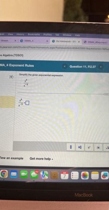 Solved Simplify The Given Exponential Expression X−9x3
