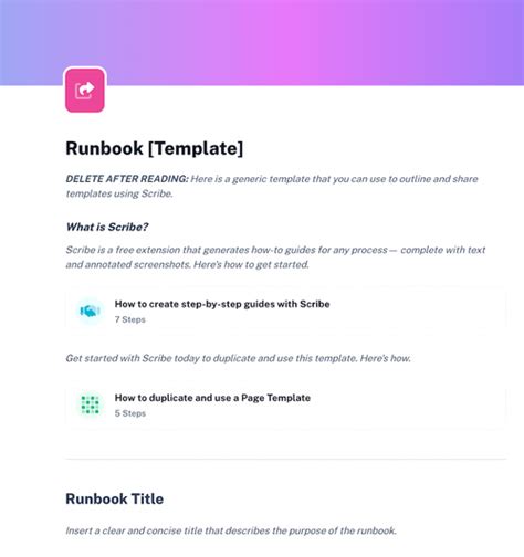Runbook Template Scribe