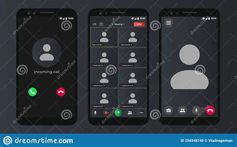 Template Video Conference User Interface Application For Social Communication Stock Vector