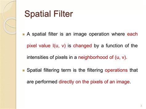 Smoothing Filters In Spatial Domain Pptx